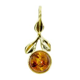 OSTSEE-SCHMUCK Kettenanhänger »Anhänger Blüte Anhänger Blüte« (1 Stk. tlg.) 20 x 8 mm Schöner Anhänger aus Gold 333/000