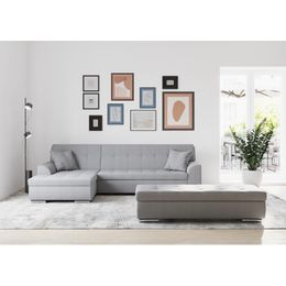 DOMO collection Ecksofa »Treviso viele Bezüge, auch in Cord, L-Form, B/T/H: 267/80/83 cm« wahlweise mit Bettfunktion, incl. Zierkissen, hochwertige...