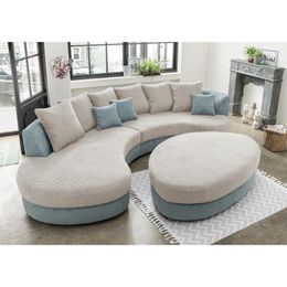 Inosign Ecksofa »Limoncello organische Formensprache, OTTOs Choice, L-Form« ergonomische Form aqua/beige