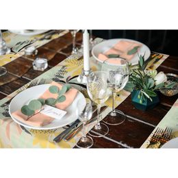 Adam Platzset &raquo;Tischset Jungle&laquo; Made in Germany, f&uuml;r 6 Personen gelb,petrol Obermaterial: 100% Baumwolle