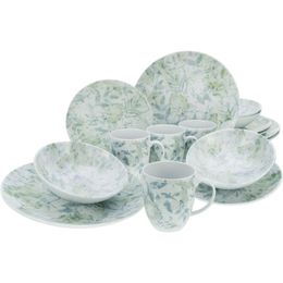 Creatable Kombiservice »Geschirr-Set Home - Tropical« Service, im Used-und Vintage-Look, 16 Teile, für 4 Personen bunt