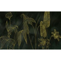 Komar Fototapete »Digitaldruck Vlies - Darkest Green - Größe 400 x 250 cm« bedruckt floral geblümt gemustert tropisch glatt Wohnzimmer,...
