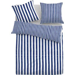 Tom Tailor HOME Wendebettwäsche »PLAIN STRIPES« 2 Stk. tlg. mit aktuellen Streifen indigo blue Obermaterial: 100% Baumwolle B/L: 155 cm x 220 cm