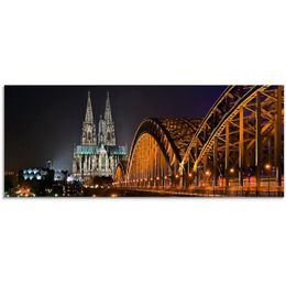 Artland Glasbild »Kölner Dom mit Brücke« Deutschland 1 Stk. tlg. in verschiedenen Größen Farbe Bild(er): schwarz