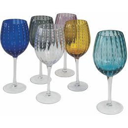 VILLA D'ESTE Weinglas &raquo;Shiraz&laquo; Gl&auml;ser-Set, 6-teilig, Inhalt 300 ml blau/gelb/transparent