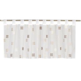 ELBERSDRUCKE Scheibengardine &raquo;Quadro&laquo; Schlaufen 1 Stk. tlg. offwhite/braun Obermaterial: 100% Polyester 48 cm