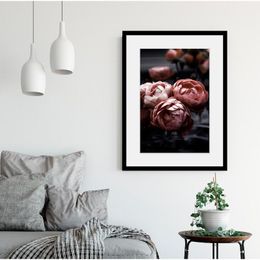queence Bild »Helen« 1 Stk. tlg. HD Premium Poster-Druck inkl. Holzrahmen Farbe Rahmen: schwarz + Farbe Bild(er): rosa