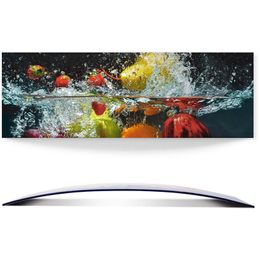 Artland Wandbild &raquo;Spritzendes Obst auf dem Wasser&laquo; Lebensmittel 1 Stk. tlg. 3D Optik gebogen Farbe Bild(er): bunt