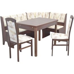 HOFMANN LIVING AND MORE Eckbankgruppe Spar-Set, 4tlg. Set, 4 Stk. tlg. Eckbank mit Stauraum unter den Sitzflächen cremefarben + cremefarben +...