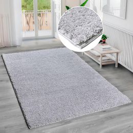 Bruno Banani Hochflor-Teppich »Shaggy Soft« rechteckig 30 mm Höhe gewebt, Uni Farben, besonders weich und kuschelig, Kundenliebling hellgrau...