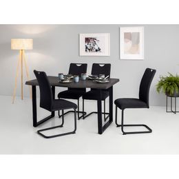 Hela Essgruppe »GISELLE Esszimmer, Essgruppe, Sitzgruppe TOPSELLER!« Set, 5er Set, Tisch plus 4 Stühle, 5 Stk. tlg. Esstisch U-Gestell Metall,...