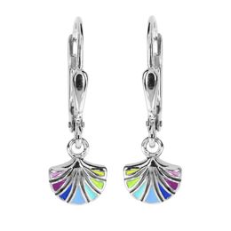 OSTSEE-SCHMUCK Paar Ohrh&auml;nger &raquo;Ohrh&auml;nger Bl&uuml;te Ohrh&auml;nger Bl&uuml;te&laquo; 23 x 8 mm Niedliche Silberohrh&auml;nger, rhodiniert