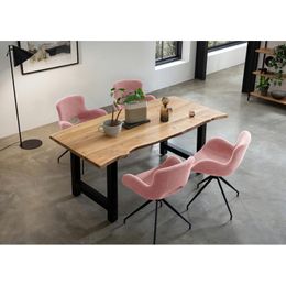 Salesfever Essgruppe »für gesellige Abende - Camiri« Set, 5 Stk. tlg. 5-teiliges Set: Geöltes, doppelt gewachstes Massivholz Natur, Rose, Schwarz +...