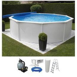 KWAD Rundpool &raquo;Supreme wei&szlig; inkl. Sicherheitsleiter und Zubeh&ouml;r&laquo; 5-tlg., H&ouml;he: 132 cm, blaue Innenfolie wei&szlig;