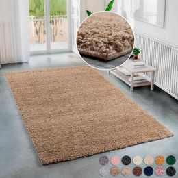 Bruno Banani Hochflor-Teppich »Shaggy Soft« rechteckig 30 mm Höhe gewebt, Uni Farben, besonders weich und kuschelig, Kundenliebling braun...