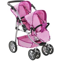 KNORRTOYS Puppen-Zwillingsbuggy »Big Twin - UMA. Das Einhorn« UMA. Das Einhorn/Rosa