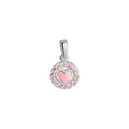 Vivance Kettenanhänger »925/- Sterling Silber rhodiniert Herz pink Zirkonia« () weiß + pink one-size Bezaubernder Herz-Anhänger aus 925/- Sterling...