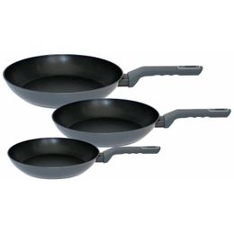 ELO Pfannen-Set »Ecolife 3 teilig« Aluminium Set, je 1 Pfanne Ø 20/24/28 cm, 3 Stk. tlg. Induktion grau