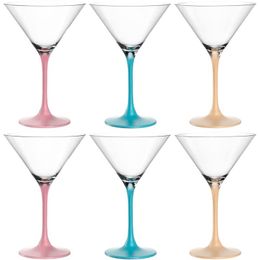 Leonardo Cocktailglas »BRERA, 230 ml, farbig sortiert, Cocktailschale, 6er-Set« spülmaschinengeeignet rosa, gelb, blau