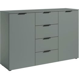 HBZ-MEBLE HBZ Sideboard »Linz Kommode, BxHxT 135x90x40cm« 1 Stk. tlg. Breite 135cm, Lip-Griff, Melaminbeschichtung salbei