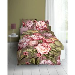 Kaeppel Bettw&auml;sche &raquo;Serena&laquo; 2 Stk. tlg. Mit Blumenmuster oliv Obermaterial: 100% Baumwolle B/L: 155 cm x 220 cm