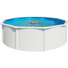 KWAD Rundpool &raquo;Green line Evolution&laquo; 4, 6x1, 32 wei&szlig; Folie in blau, sand oder grau erh&auml;ltlich wei&szlig;, Innenfarbe: blau &Oslash;/B/H/L: 460 cm x Breite x...