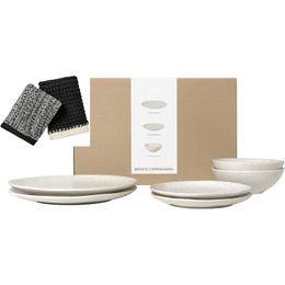 Broste Copenhagen Geschirr-Set »Nordic Vanilla, inklusive Spültuch Set aus 100% Baumwolle« Beliebte Geschirr Sets Exclusiv mit Geschenk Cream