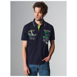 TRIGEMA Poloshirt »Poloshirt mit maritimem Printmotiv« 1 Stk. tlg. navy L L Piqué Qualität
