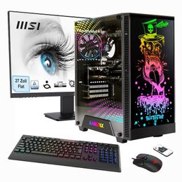 GAMEMAX PC-Komplettsystem »Multimedia-PC Rockstar SET02497« 27 ′′ AMD Ryzen 5 Radeon Graphics 16 GB RAM 1.000 GB SSD Windows 11 + MSI PRO MP273A...