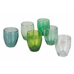 VILLA D'ESTE Gläser-Set »Acapulco Greenery« Wassergläser-Set, 6-teilig, Inhalt 300 ml grün/hellgrün/dunkelgrün