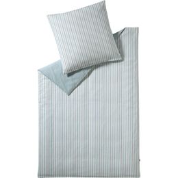 Esprit Wendebettw&auml;sche &raquo;Herringbone&laquo; 2 Stk. tlg. mit Fischgr&auml;t-Muster aquablau Obermaterial: 100% Baumwolle B/L: 135 cm x 200 cm