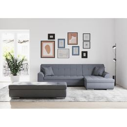 DOMO collection Ecksofa »Treviso viele Bezüge, auch in Cord, L-Form, B/T/H: 267/80/83 cm« wahlweise mit Bettfunktion, incl. Zierkissen, hochwertige...