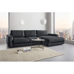 Places of Style Ecksofa »Bloomfield, bequem und elegant, OTTOs Choice, Breite 303cm, L-Form« wahlweise mit Bettfunktion und Bettkasten anthrazit
