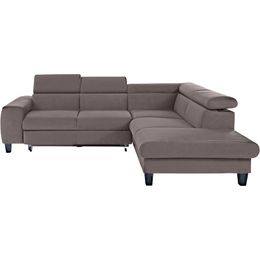 COTTA Ecksofa &raquo;Morven L-Form&laquo; wahlweise mit Bettfunktion, Bettkasten & Wireless-Charger grau Microfaser PRIMABELLE (100% Polyester);Flachgewebe (100% 