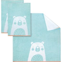Dyckhoff Handtuch Set »Bear« 3 Stk. Walkfrottier mit niedlichem Bärenmotiv mint Obermaterial: 100% Baumwolle