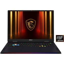 MSI Gaming-Notebook »Raider A18 HX A9WIG-080« 45, 8 cm / 18 ′′ AMD Ryzen 9 GeForceRTX5080 2.000 GB SSD schwarz