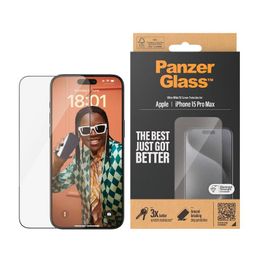 PanzerGlass Displayschutzglas »Ultra-Wide Fit Screen Protector für iPhone 15 Pro Max« für Apple iPhone 15 Pro Max Displayschutzfolie, Schutzfolie,...