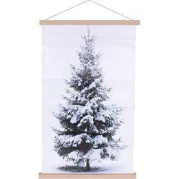 MyFlair MÖBEL & ACCESSOIRES LED-Bild »Wandbehang Tannenbaum, mit LED-Beleuchtung, Weihnachtsdeko« 1 Stk. tlg. LED-Leinwand zum Aufhängen, Höhe ca....