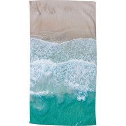 Good Morning Strandtuch &raquo;Holiday&laquo; Mikrofaser, 100x180, Schnelltrocknend, Sommer, Strand, Meer multi-t&uuml;rkis-sand Obermaterial: 100% Polyester B/L:...