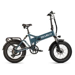 DIABLO BIKES &raquo;Storm&laquo; 7 Gang Shimano Tourney Schaltwerk Kettenschaltung Heckmotor 250 W Pedelec, Elektrofahrrad f&uuml;r Damen u. Herren blau+schwarz