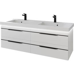 SAPHIR Waschtisch »Serie Balto Mineralmarmor-Waschtisch mit Unterschrank, 147, 8 cm breit« 2 Stk. tlg. Doppel-Waschplatz mit 4 Schubladen, in...