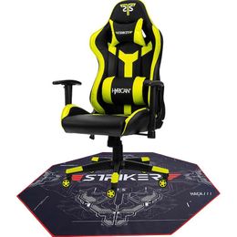 Hyrican Gaming-Stuhl »Striker Gaming-Stuhl "Copilot" Gamingstuhl + Stuhlunterlage« (Set) Kunstleder Bodenschutzmatte 1100x1100x2mm gelb-schwarz +...