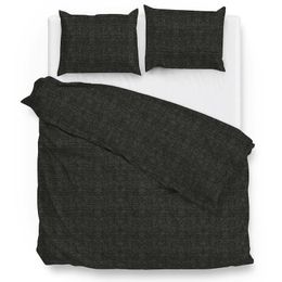 ZO HOME Bettw&auml;sche &raquo;Lino&laquo; 3 Stk. tlg. Bettw&auml;sche aus 100% Baumwolle, hochwertiges Renforc&eacute; Midnight-Black Obermaterial: 100% Baumwolle B/L: 200 cm...