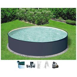Konifera Rundpool »Gomera 3« moderne graue Optik mit sandfarbener Poolinnenfolie in versch. Größen anthrazit Ø/B/H/L: 350 cm x Breite x Höhe 90 cm...