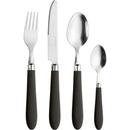 Pinti Inox PINTINOX Besteck-Set »Daisy 0« mit farbigem Kunststoffgriff schwarz/edelstahlfarben
