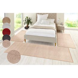 Hanse Home Bettumrandung &raquo;Pure 100&laquo; H&ouml;he 13 mm 3 Stk. tlg. Kurzflor, Unifarben, Teppich, Bettl&auml;ufer, Bettvorleger, Teppichl&auml;ufer taupe/creme...