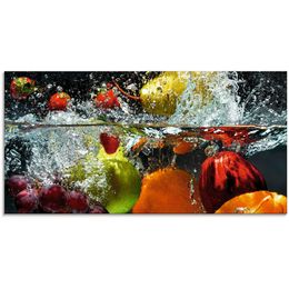 Artland Glasbild »Spritzendes Obst auf dem Wasser« Lebensmittel 1 Stk. tlg. in verschiedenen Größen Farbe Bild(er): bunt