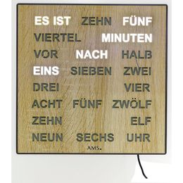 AMS Tischuhr »T1237« Made in Germany, Büro, Wohnzimmer, Esszimmer, als Wanduhr nutzbar, Sonoma schwarz 0 Außergewöhnliche Tischuhr