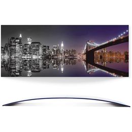 Artland Wandbild »New York Skyline nächtliche Reflektion« Amerika 1 Stk. tlg. 3D Optik gebogen Farbe Bild(er): schwarz