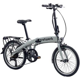 Tretwerk &raquo;Akimbo&laquo; 8 Gang Shimano Acera M3020 SGS Schaltwerk Kettenschaltung Heckmotor 250 W Pedelec, Elektrofahrrad f&uuml;r Damen u. Herren grau